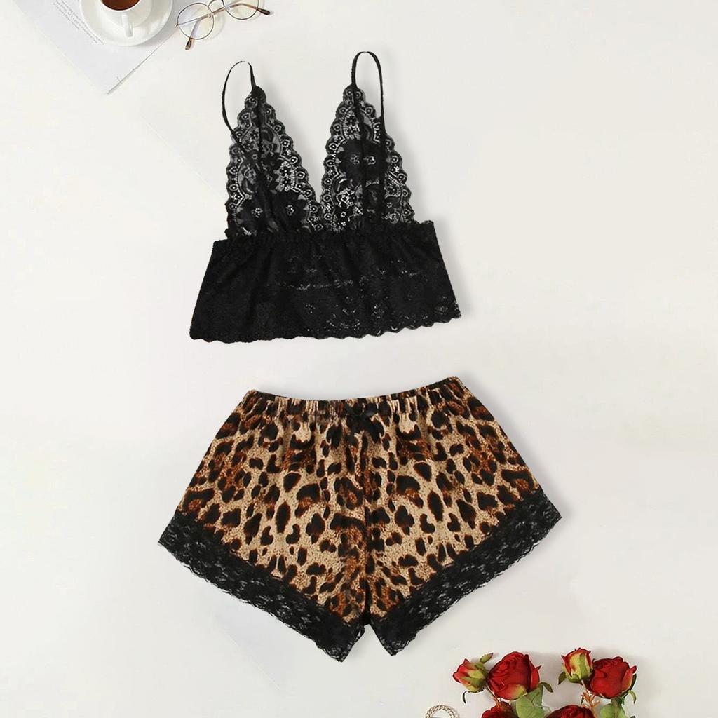 Buy Leather World Satin Silk Pajamas Women Nightdress Lingerie Lace ...