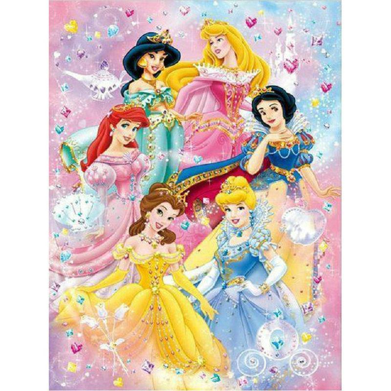 5D DIY Full Square/Round Diamond Painting Six Princesses Diamond ...