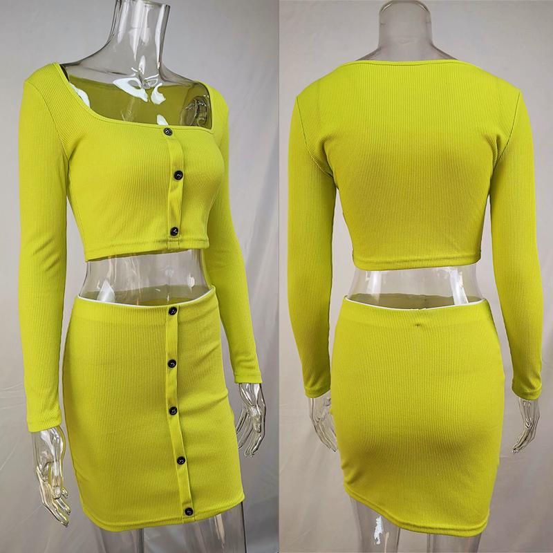 Buy Women Sexy Off Shoulder Solid Bodycon Two Piece Set Long Sleeve Top ...