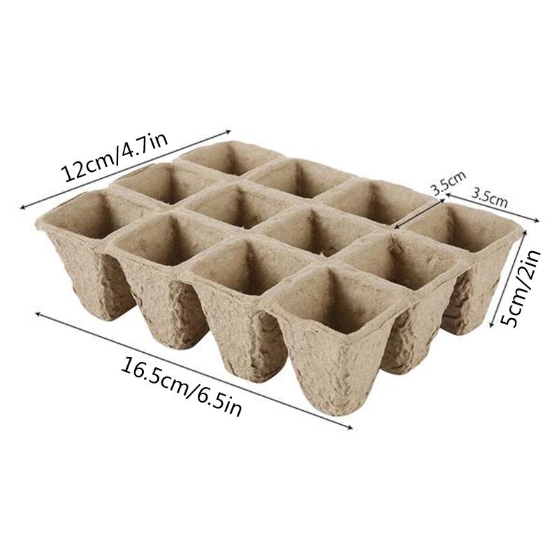 Buy 10/20PCS Paper Pulp 12Cells Nursery Cup Seedling Herb Seed Plant ...