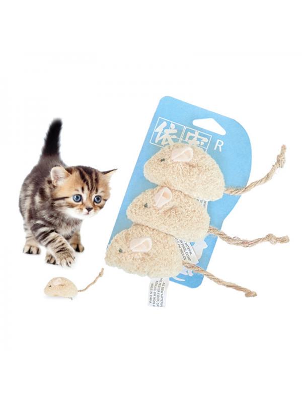 Buy 3pcs Simulation Plush Mice Toy With Catnip For Cat at affordable ...