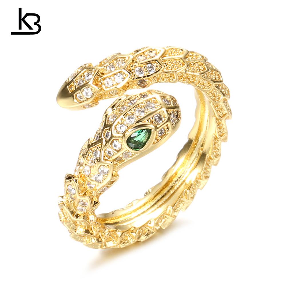 Fashion Single Circle Snake Scale Flashing Snake Head Snake Ring ...