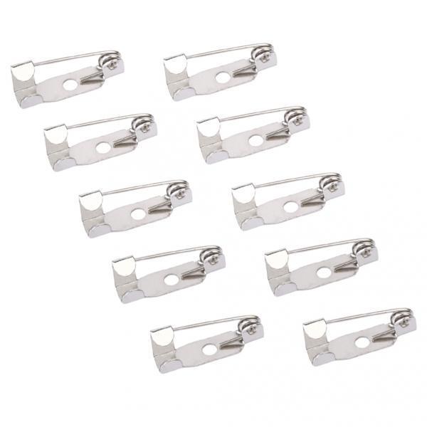 Buy 2x 50 Silver Brooch Back Safety Catch Bar Pins Badge Making 15mm ...