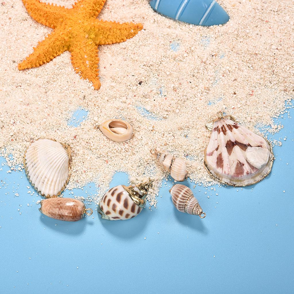 20 Pieces of Gold-rimmed shell charm pendant, a gift for women uygun ...