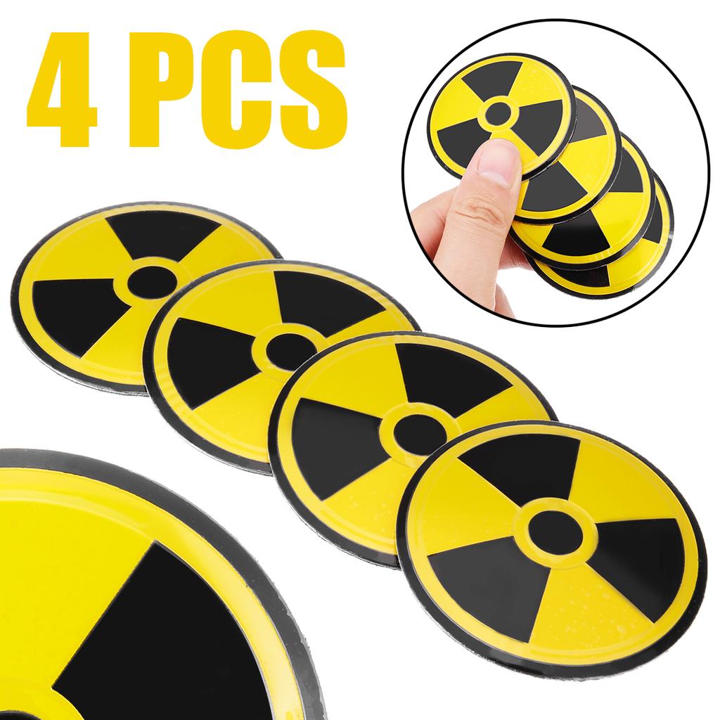 Buy 4pcs Nuclear Warning Symbol Wheel Center Hub Cap Emblem Badge ...