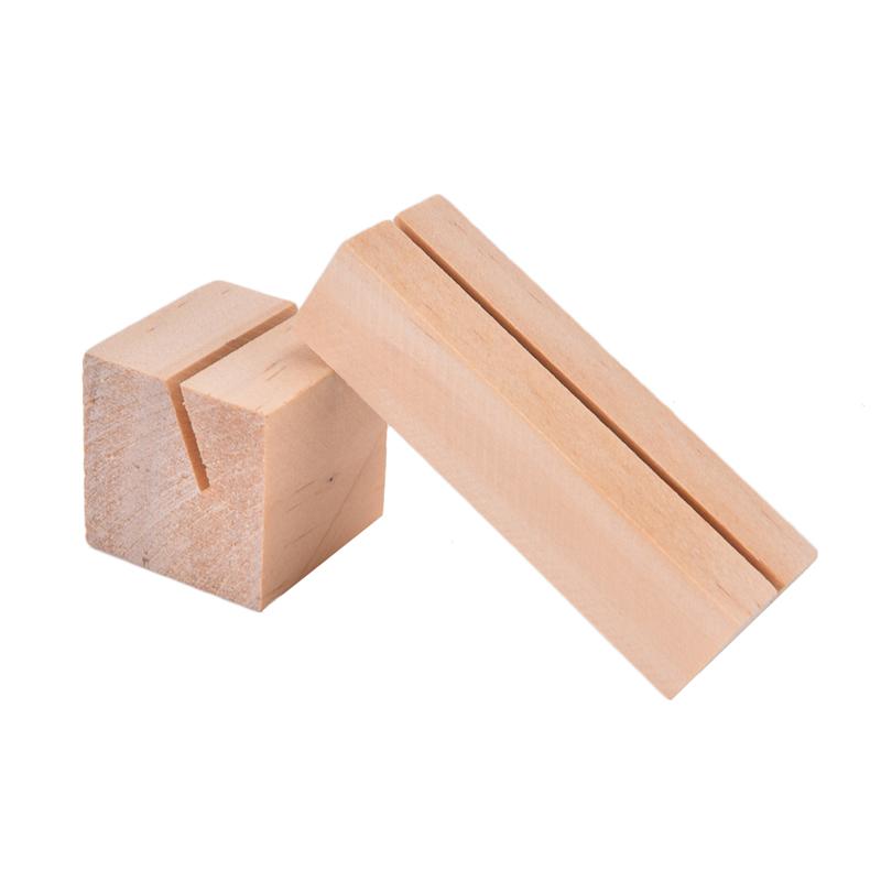 Buy 10Pcs Wooden Po Stand Business Card Holder Rectangle Card Clip ...