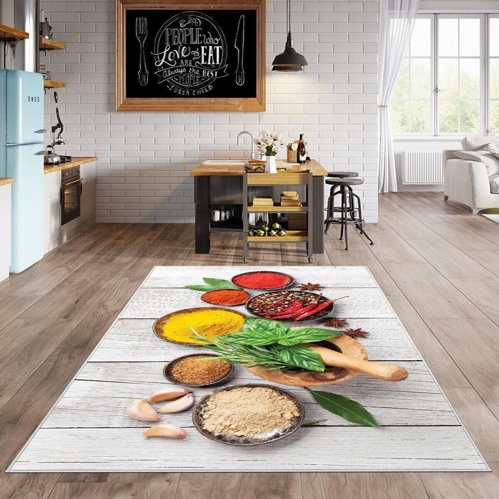 Patterned color digital print washable non-slip base modern kitchen rug ...