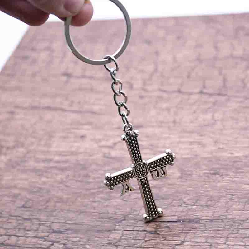 Buy Metal Jesus Personality Cross Keychain Christian Religion Car ...