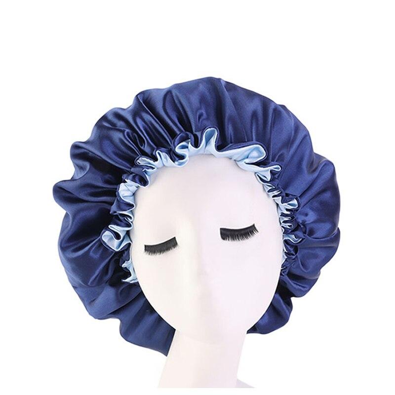 Cheap Women Solid Color Fabric Double Layer Bonnet Dustproof Night Cap ...