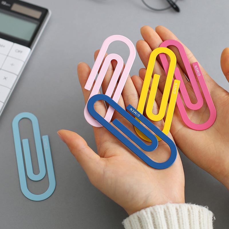Buy Mohamm 2pcs Cute Big Metal Paper Clip Bookmark Office School ...