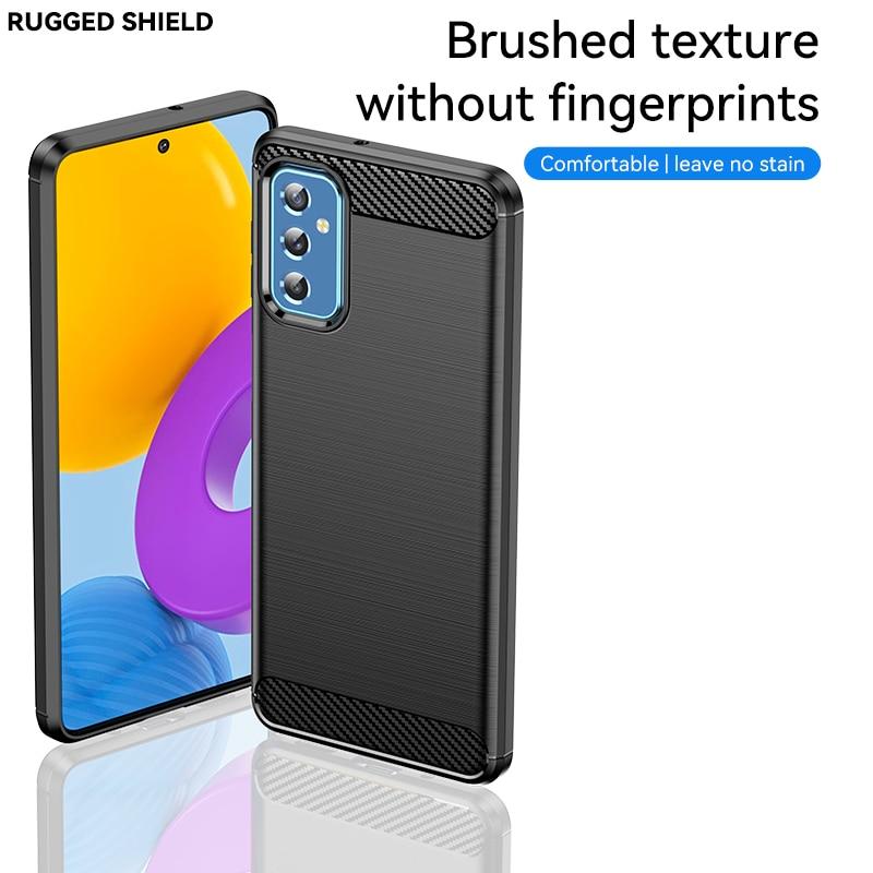 Buy Case For Samsung Galaxy M52 5G Soft Silicone Rugged Carbon Fiber ...