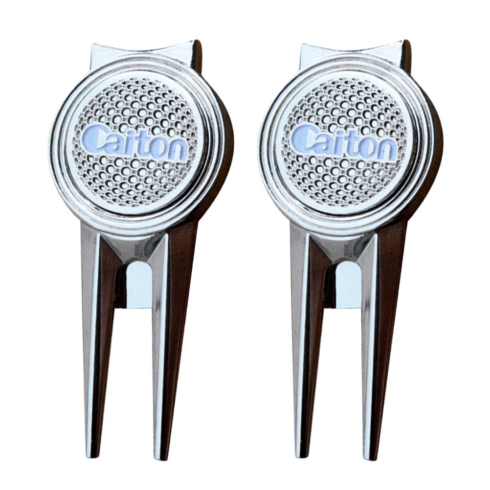 2pcs Golf Divot Tool Portable Green Divot Fork with Ball Marker Golfers ...
