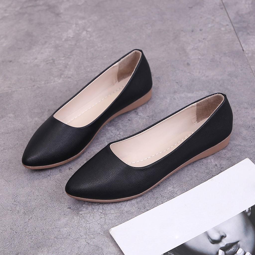 Satın alın (Automobiles11)Fashion Women Pointed Toe Slip-On Shoes Solid ...