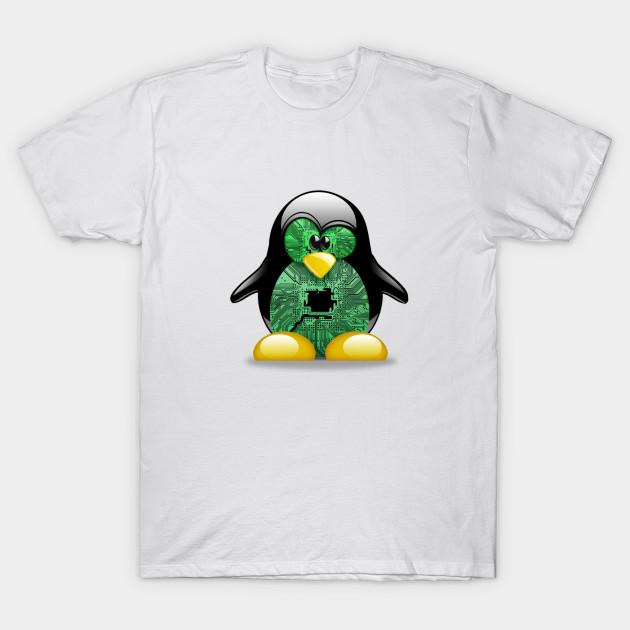 Buy Men Print T-shirt Cotton Large TShirt Linux Tux DTG Print Tshirt ...