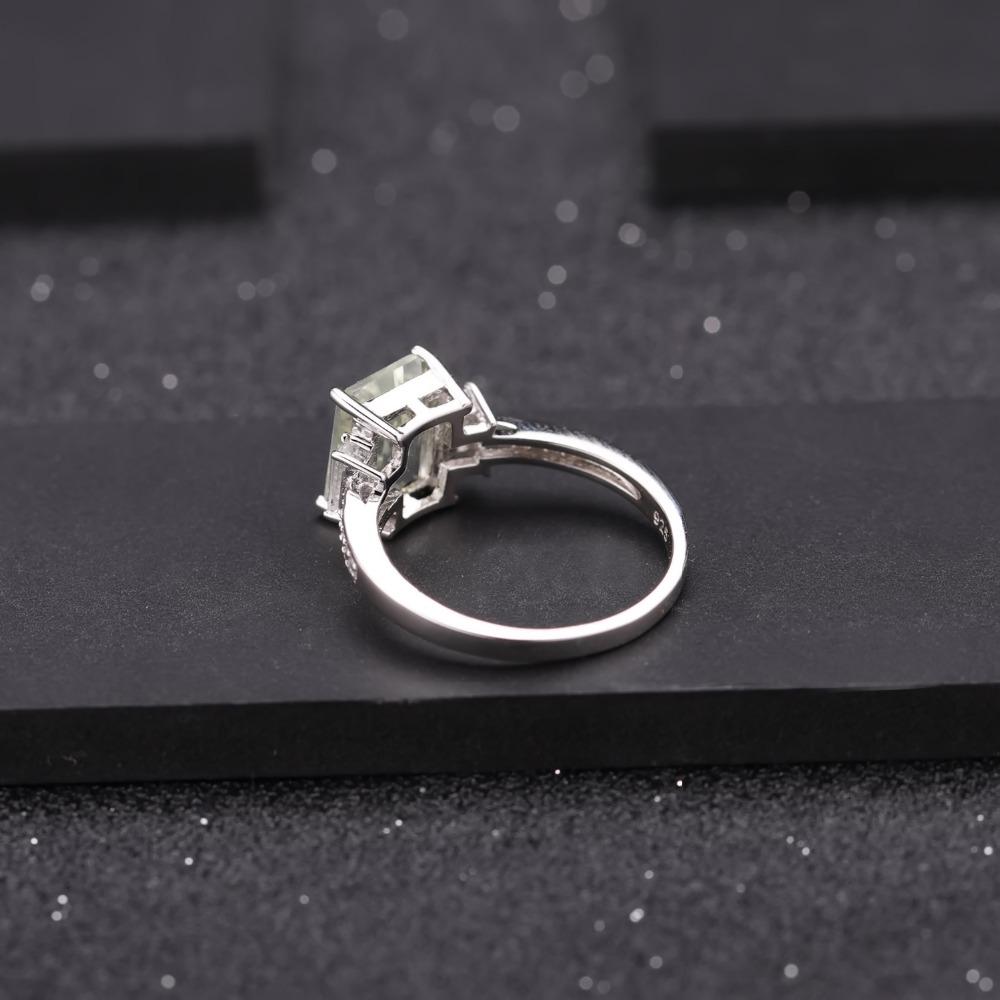 Cheap Gb 4 .1ct Natural Green Amethyst Wedding Ring 925 Silver 585 14k ...