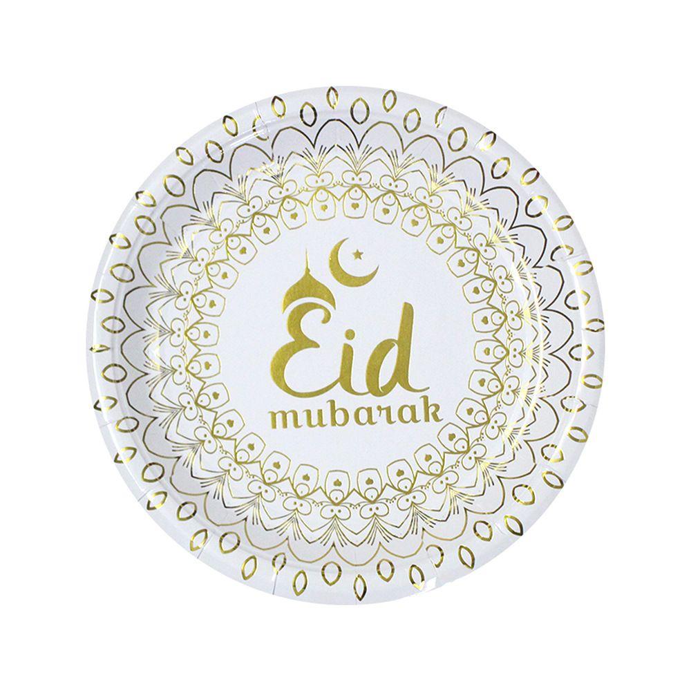10Pcs Home DIY Muslim Islamic Ramadan Kareem Paper Plate EID Mubarak ...