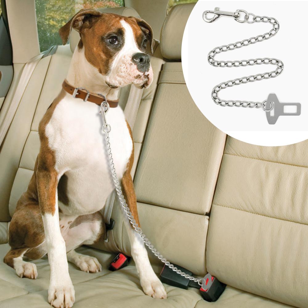 Heavy Duty Metal Pet Dog Chain Anti-Chew Travel Car Seat Dog Restraint ...