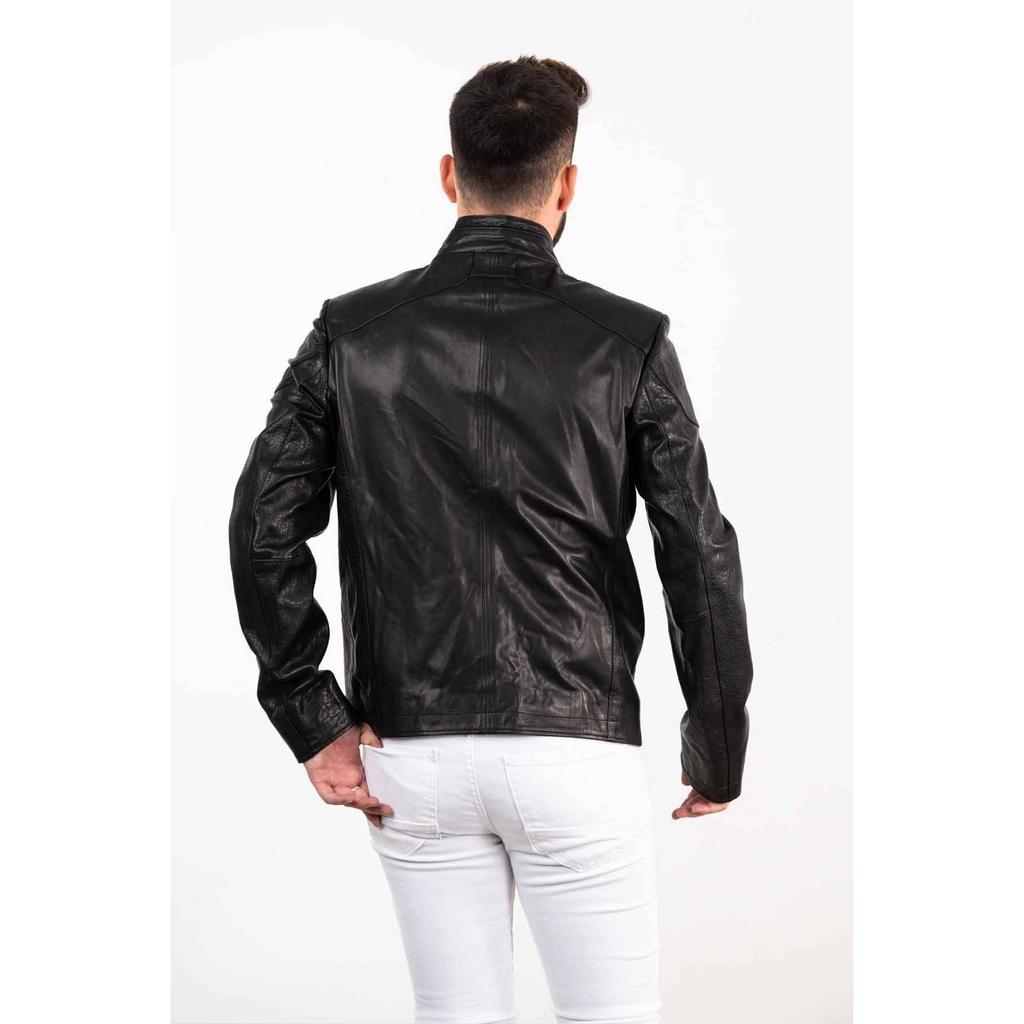 Cheap Men's Style Genuine Leather Black Jumbo Leather Detailed Leather ...