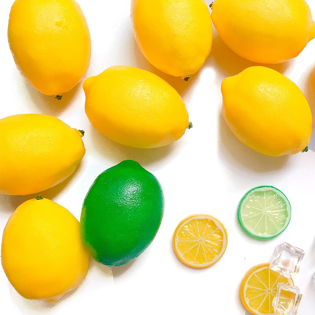 Buy Fake Lemons Limes And Slices Set - Pack Of 36 Decorative Faux ...