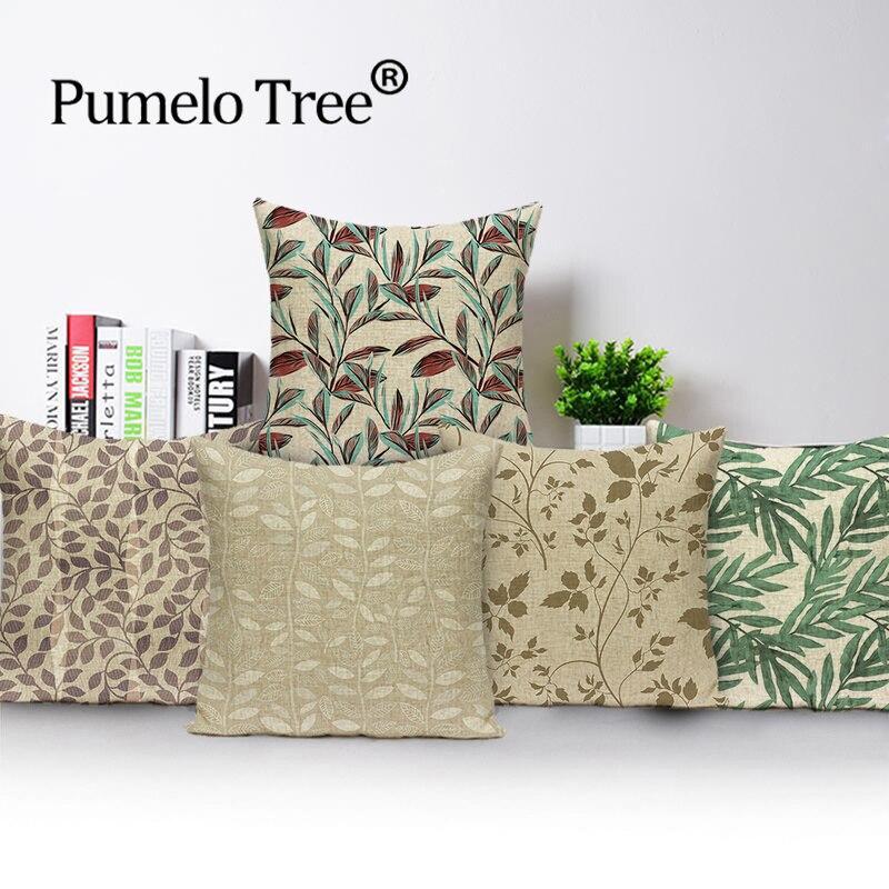Satın alın Tropical Leaf Cushion Cover Spring Plant Leaf Pillows Covers ...