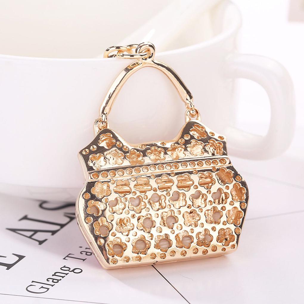 Buy Rhinestone Handbag Shaped Key Chain Women Bag Key Ring Car Key ...
