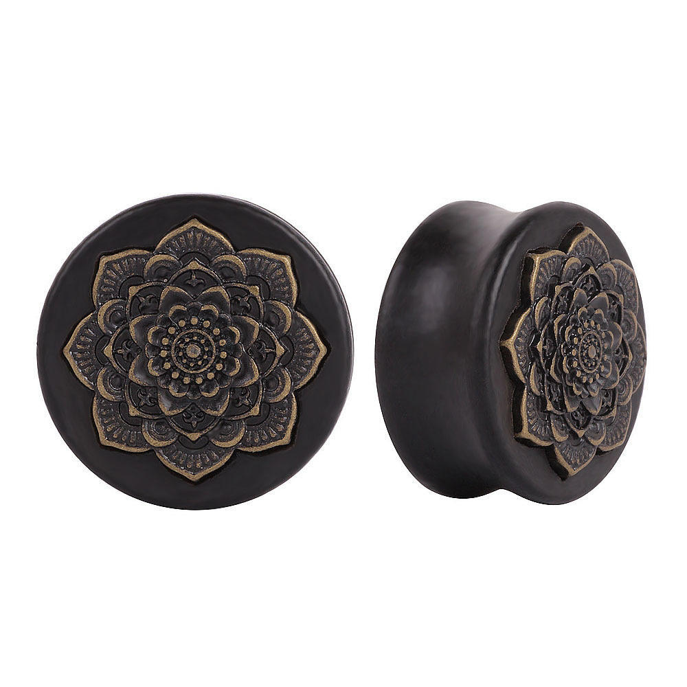 Cheap 1 Pair Wood Ear Expanders Datura Flower Ear Enlargement European ...