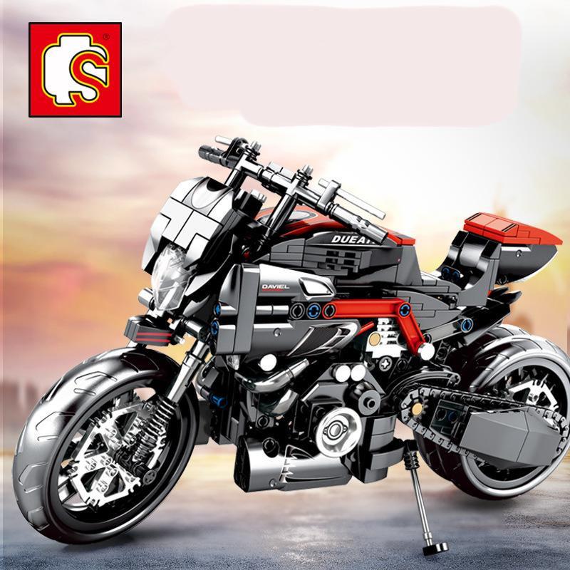 Buy Senbao Building Block 701703 Mechanical Password Motorcycle ...