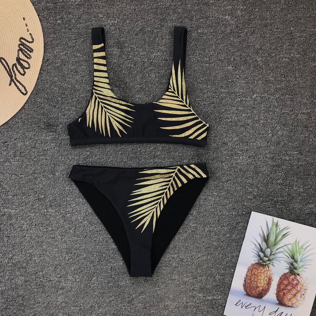 Women Sexy Printing Push-Up Padded Bra Beach Bikini Set Swimsuit ...