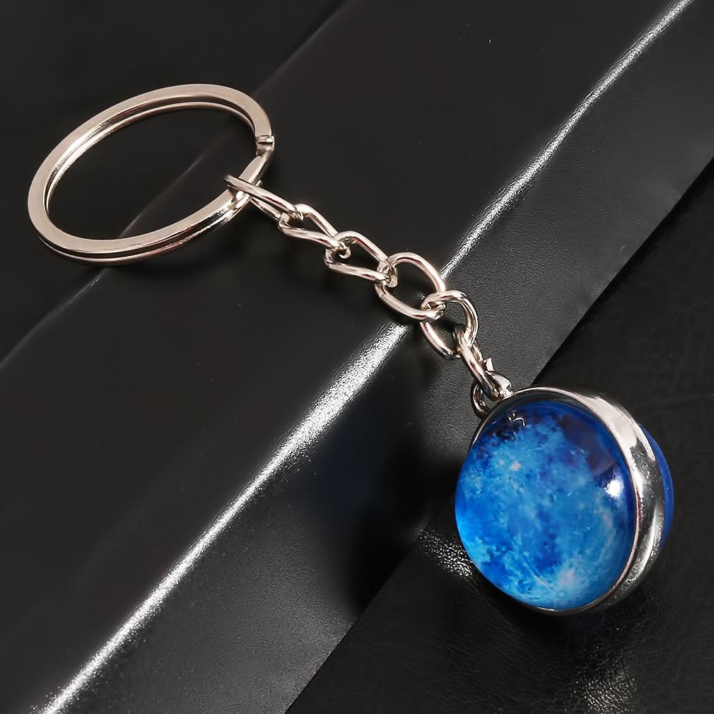 Buy Creative Glass Ball Keychain Planet Keychain Bag Decor Solar System ...