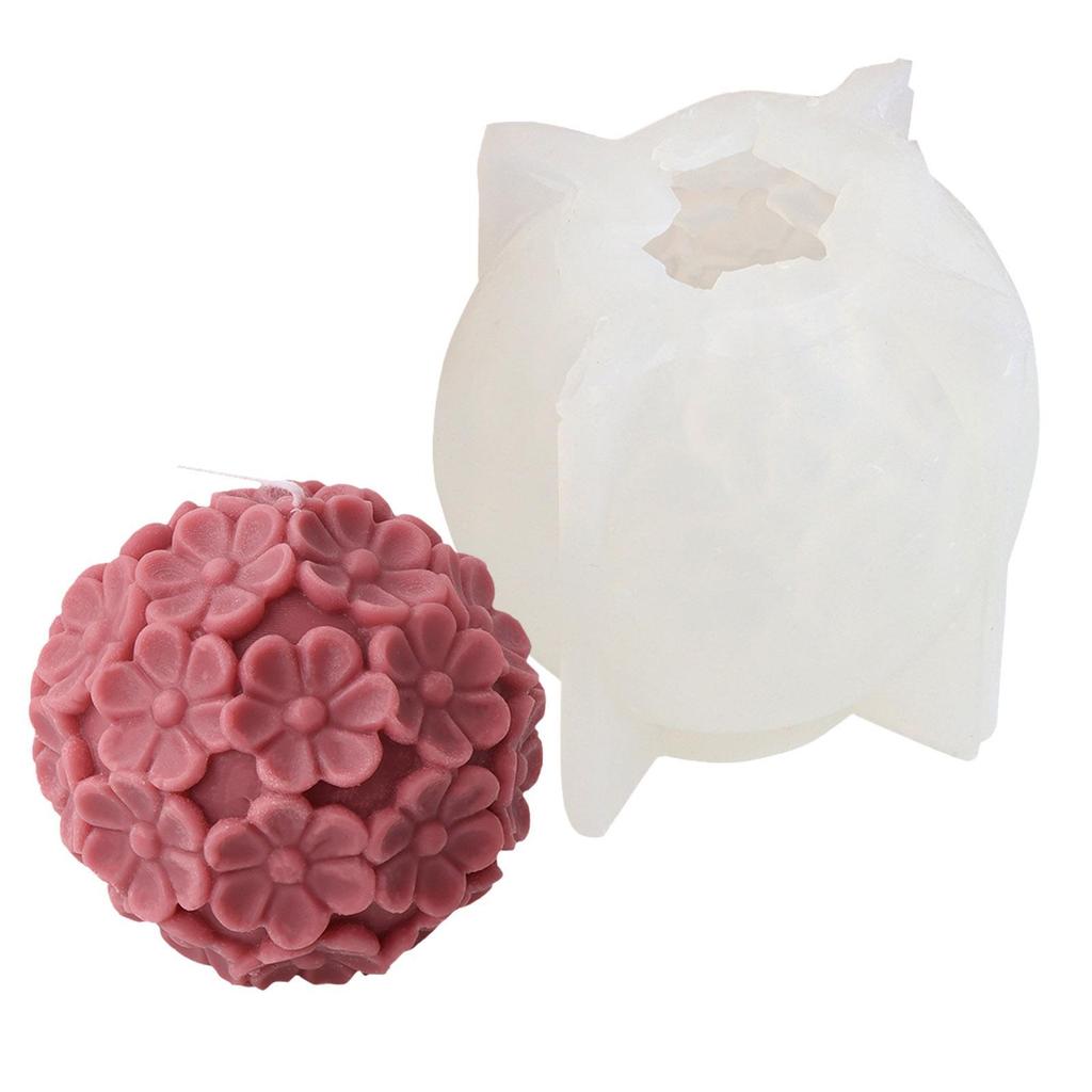 Flower Ball Candle Mold|Silicone Round Molds DIY Candle Making ...