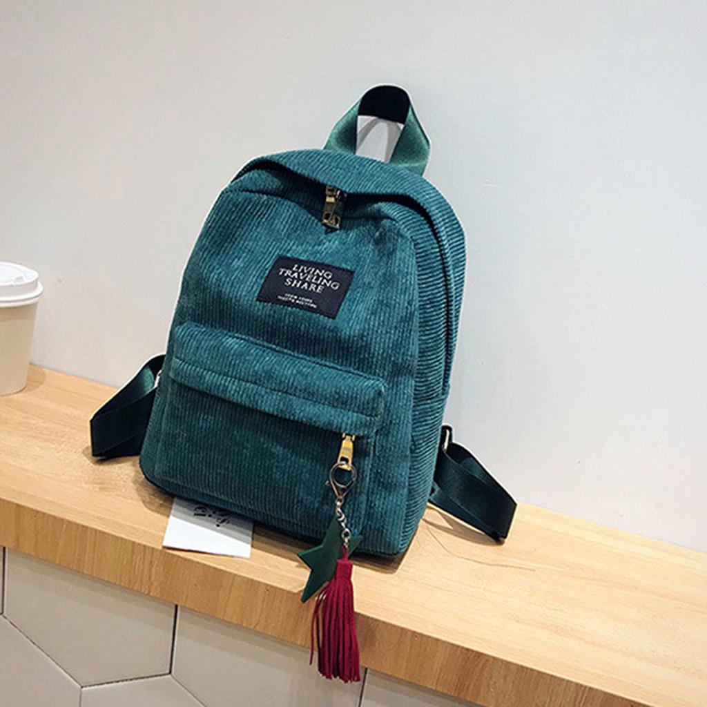 Buy Woman Mini Simple Corduroy Backpacks,Campus Style Pure Color ...