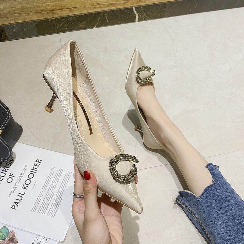 Cheap High Heels Woman Spring Autumn Red Wedding Shoes Fashion Pointed ...