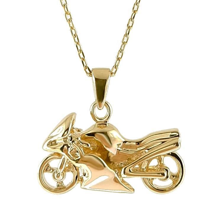 Cheap Set of gold-plated racing motorcycle pendant + gold-plated chain ...