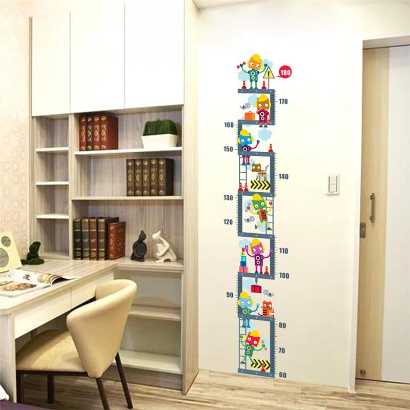 Buy Robot Upstairs Height Measure Wall Sticker For Kids Children Room ...
