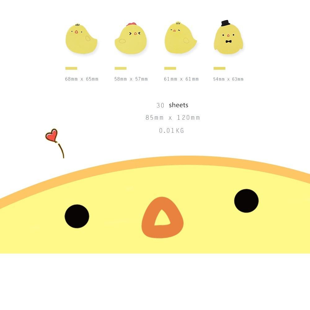 Buy 4pcs Yellow Chicken Sticky Note Cute Memo Pad 30 Sheets Adhesive ...