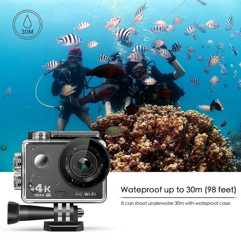 Buy Action Camera 4K 16MP WiFi Anti-Shake Waterproof with 170 Degree ...