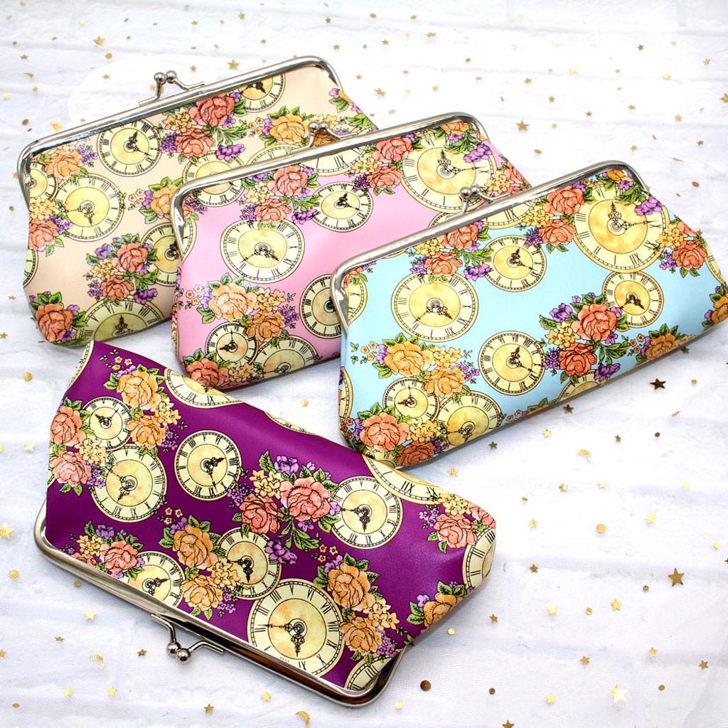 Cheap Fashion Women Cute Printing Clock Coin Purse Card Holders Handbag ...