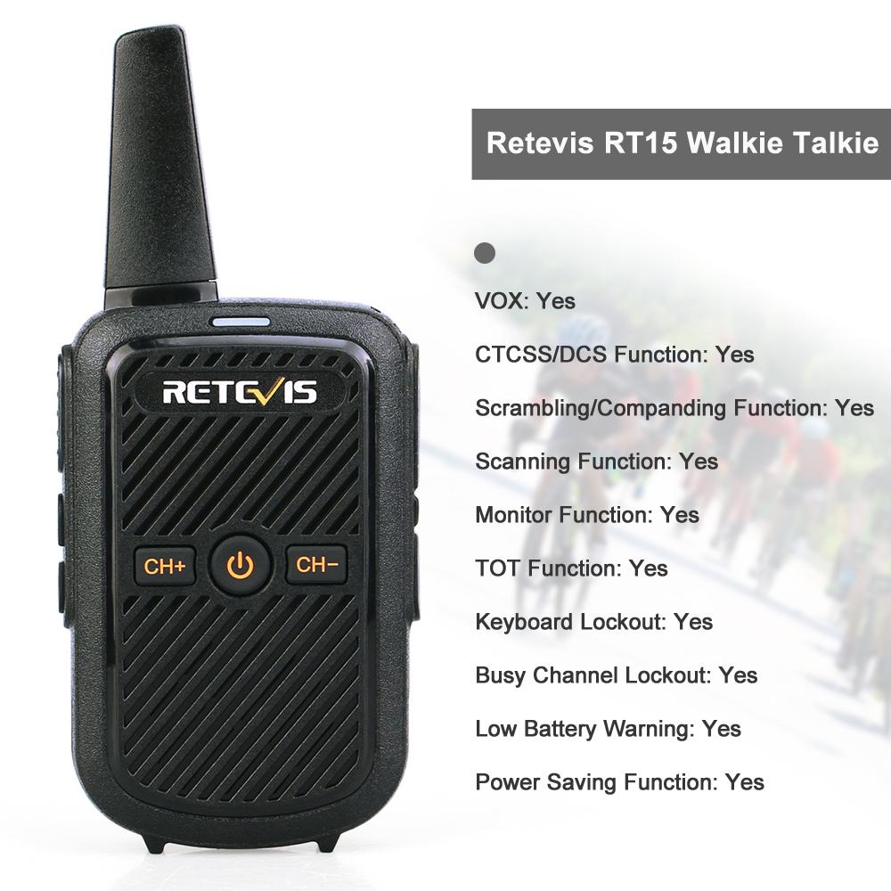 Buy Retevis RT15 Portable Walkie Talkie UHF 400-470MHz 16-Channel 2-Way ...