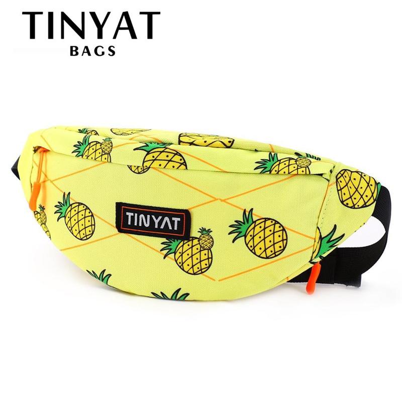Buy TINYAT Waist Bag Pack Men Women Print Pineapple Fashion Canvas Belt ...