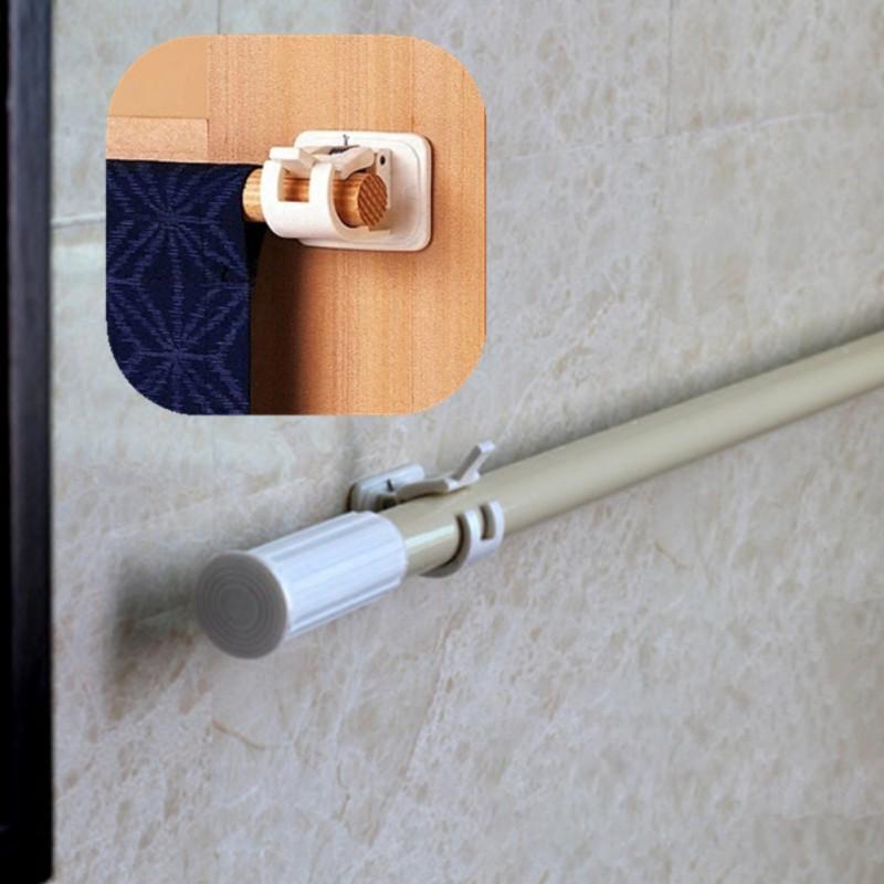 2 Pcs Hanging Rod End Hanging Clips Adhesive Wall Hanging Curtain ...