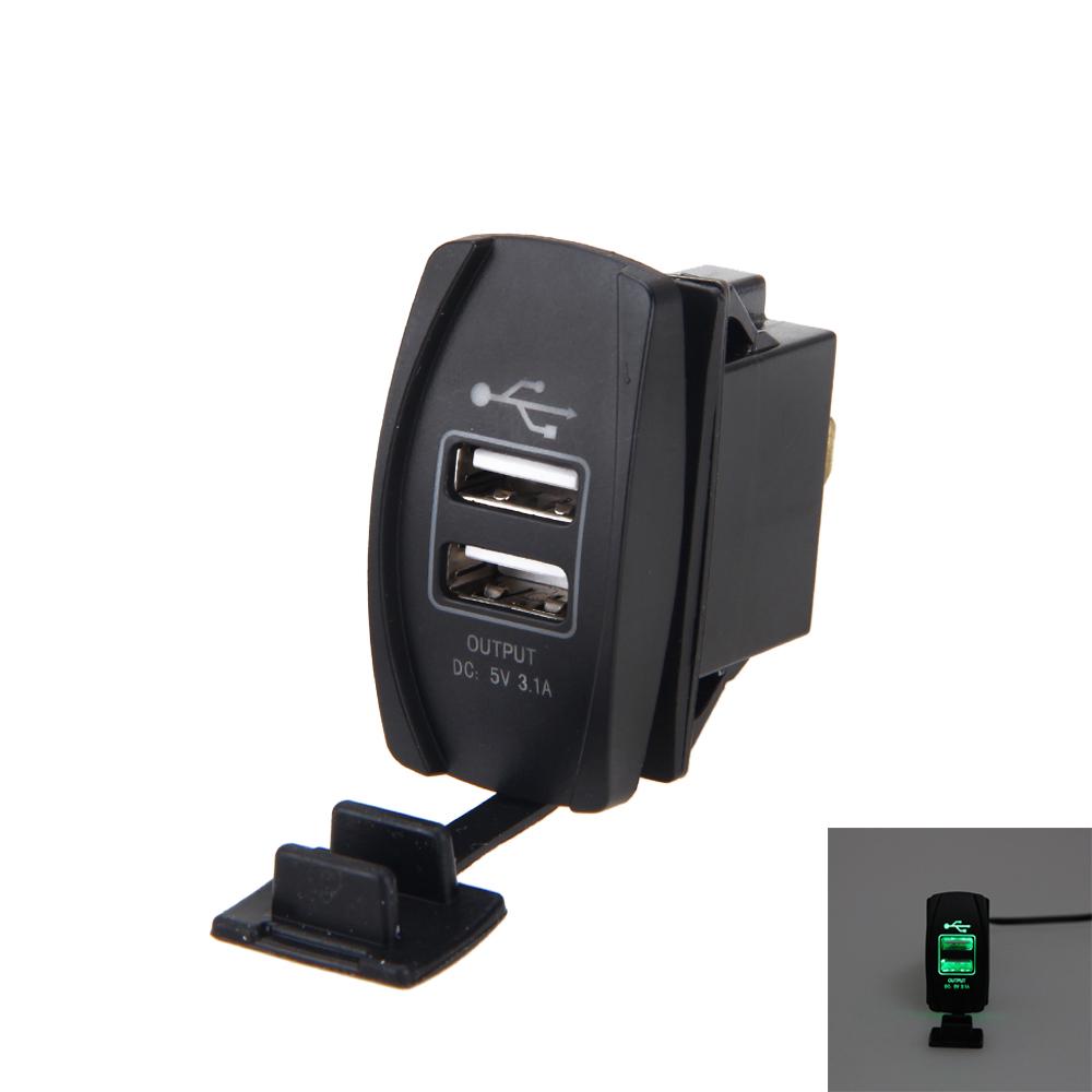 Led Backlit Rocker Switch 12V 24V Dual USB Motorcycle Car Charger UTV ...
