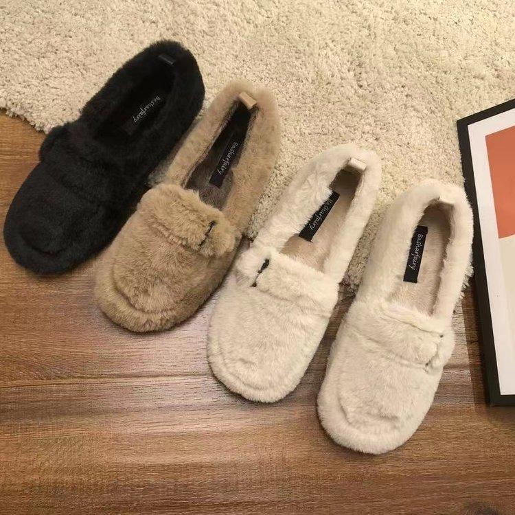 Kaufe Fairy Style Thick Soles With Fluff Wool Shoes For Women To Wear ...