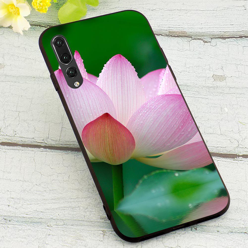 Buy Flower Lotus Phone Case for Huawei P9 Lite 2017 Cover P10 P20 P30 P ...