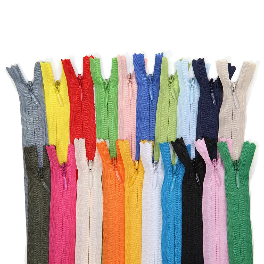 Buy 70Pcs 20 Colors 40cm Assorted Mix Colors Closed End Hidden Clothes ...