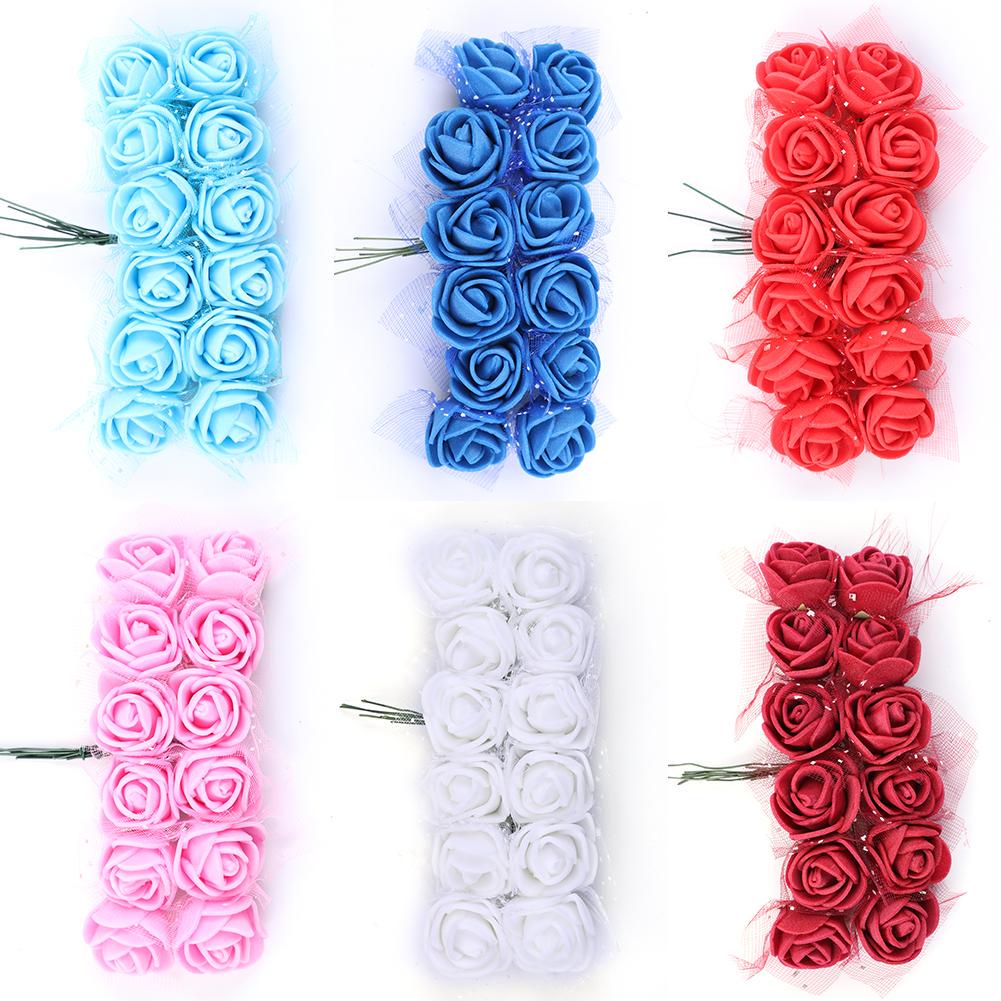 Buy 144pcs 2cm Mini Foam Rose Artificial Flower Bouquet Multicolor Rose ...