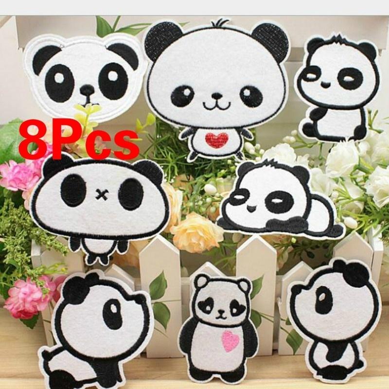 Satın alın Pandas patches animal badge for clothing iron embroidered patch applique iron sew on ...