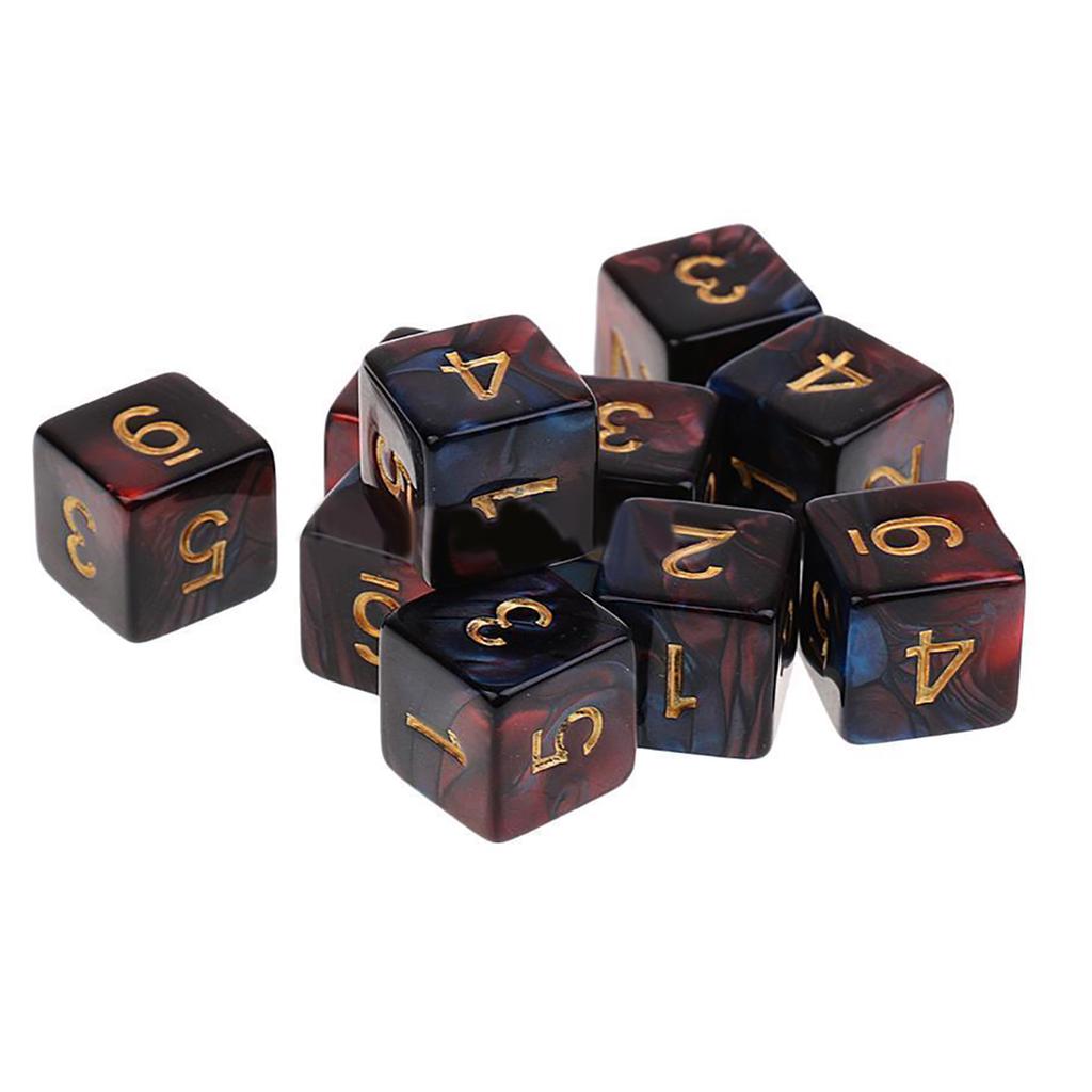 Buy Peigu 10PCS Dungeons and Dragons D6 Sided Dice Set Polyhedral Die ...
