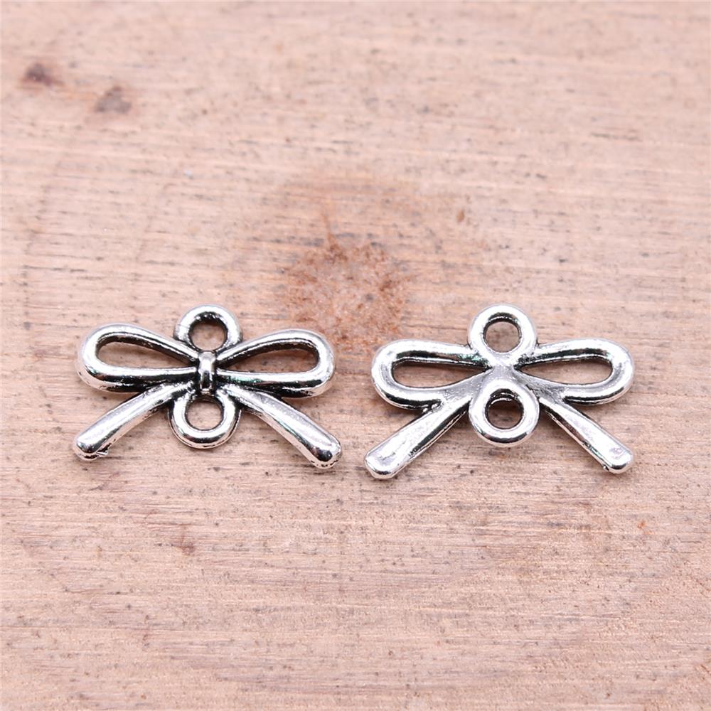 Buy 40Pcs Bow-Knot Connector Charms Pendants For Jewelry Antique Silver ...