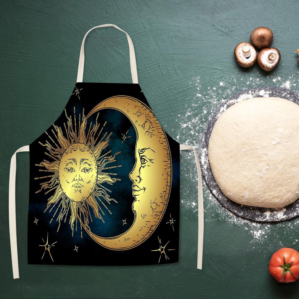 Cheap Moon Sun Printed Kitchen Apron Home Cook Baking Kid Adult Wear ...