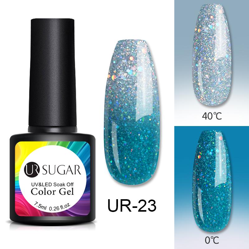 Buy 7.5ml Sequins Nail Art Gel Polish Thermal Color Changing Nail Art ...
